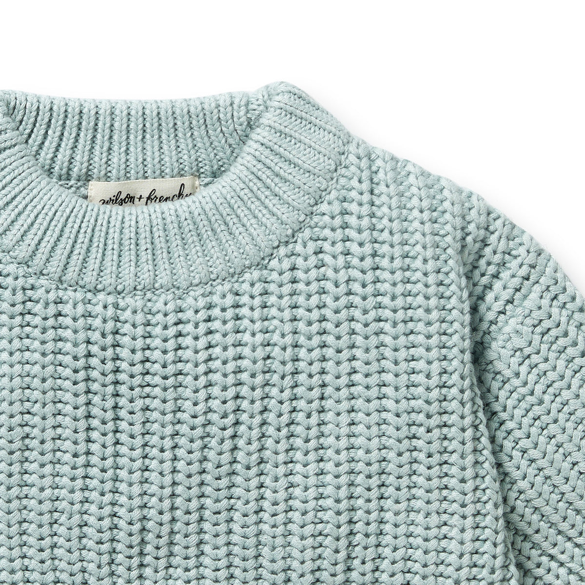 Organic Knitted Jumper - Duck egg – Pied Piper Schoolwear
